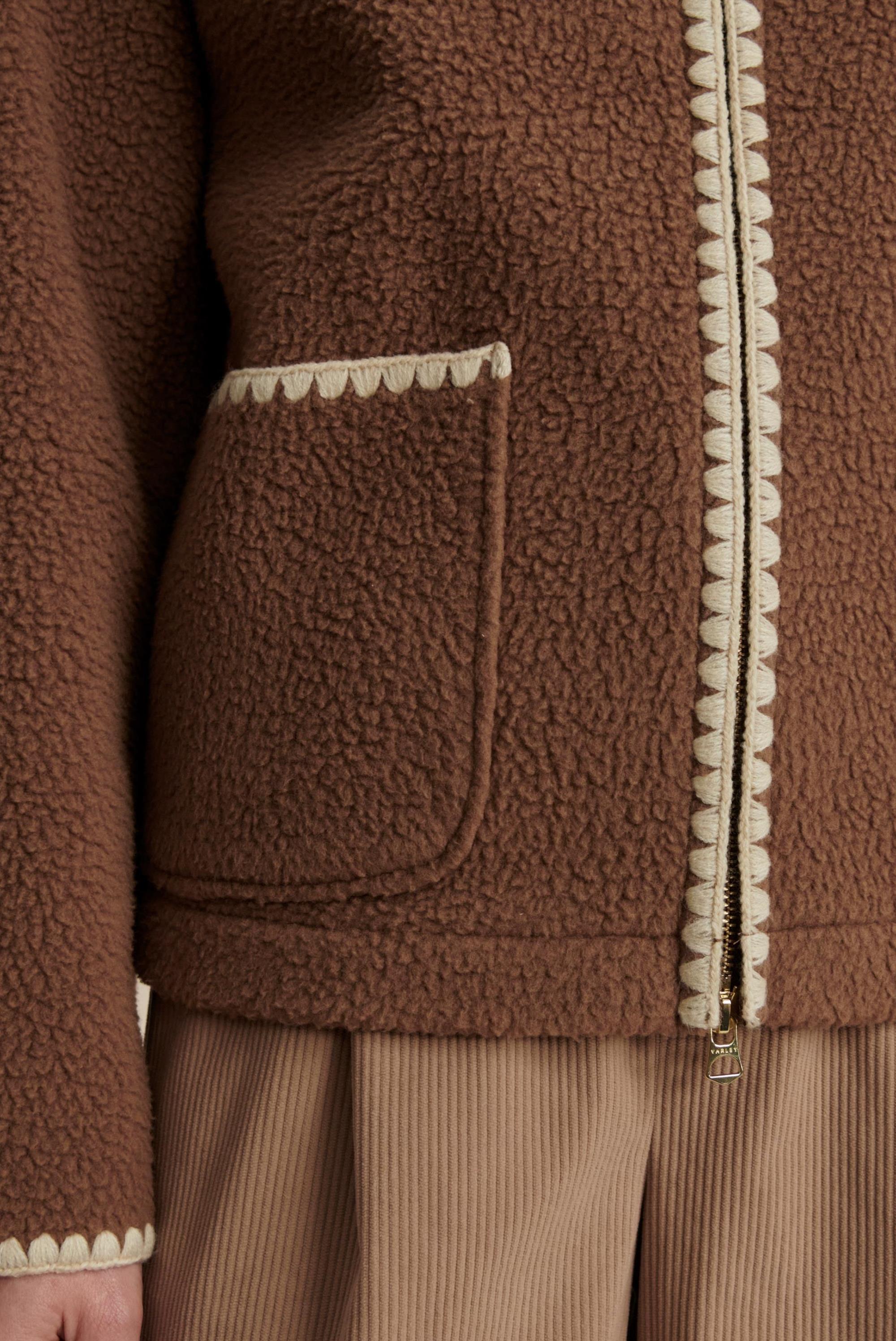 RUIKO ZIP THROUGH FLEECE COCOA DUST | South Moon Under