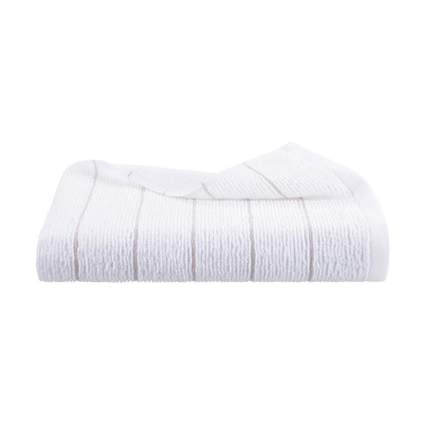 MARTEX RESTORE SLUB STRIPE BATH TOWEL WHITE | Gibbons