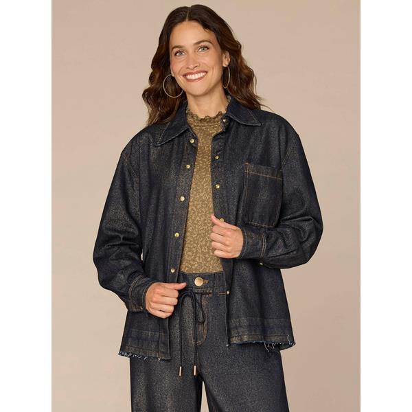 LS SNAP BUTTON SHACKET W/ PATCH POCKET INDIGO | Gibbons