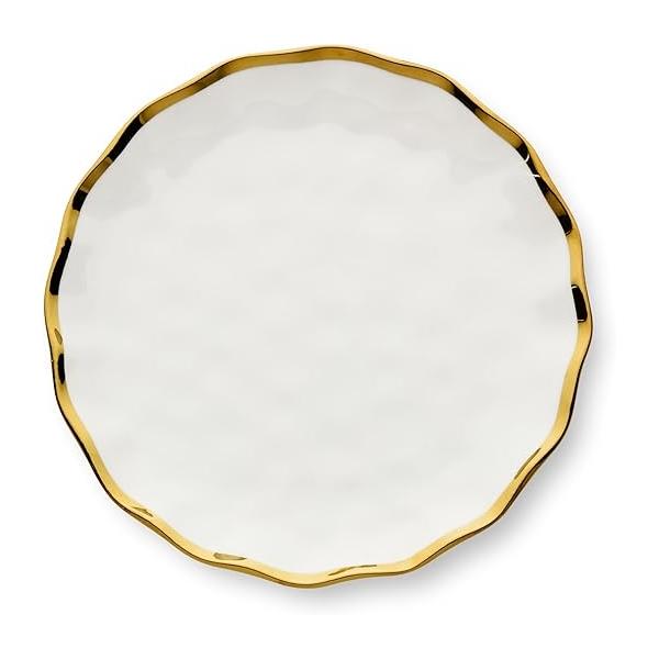 REGENCY GOLD SALAD PLATE 9IN WHITE/GOLD | Gibbons