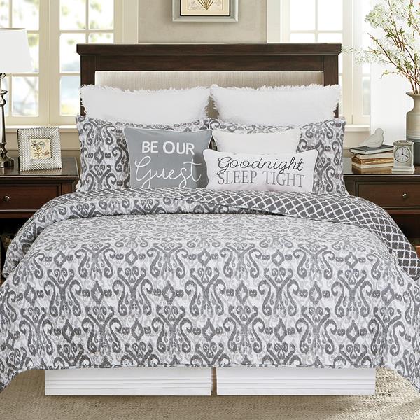HEATHER QUILT SET GREY | Gibbons
