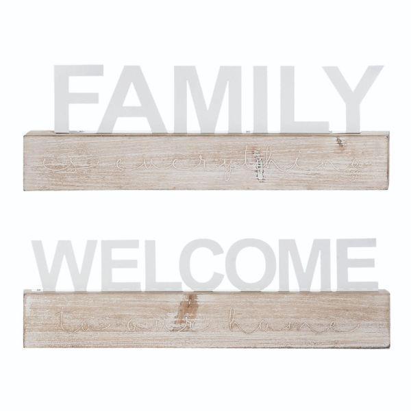 MDF WELCOME/FAMILY CUT OUT DCOR WHITE | Gibbons