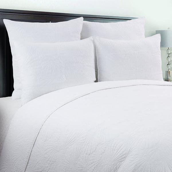 SCALLOP SHELL QUILT SET WHITE KING WHITE | Gibbons