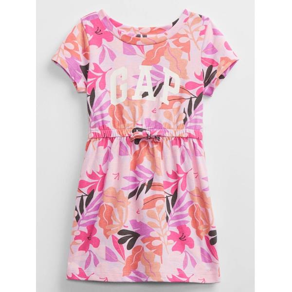 V LOGO KNIT DRESS TROPICAL FLORAL | Gibbons