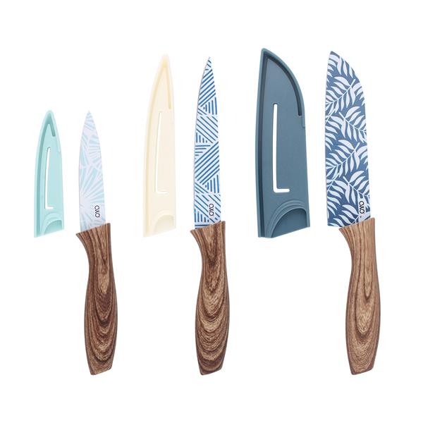 COOKING WITH COLOR - 3 Piece Knife Set Printed SUMMER BLUE | Gibbons