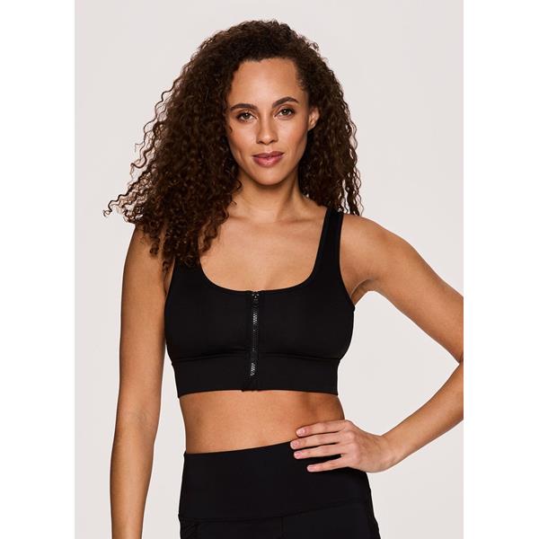 ZIP FRONT BRA BLACK | Gibbons