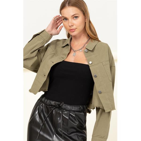 RAW EDGE JACKET OLIVE | Gibbons