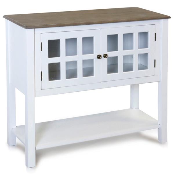 WOOD CONSOLE 2 DOOR WHITE DARK NAT WHITE | Gibbons