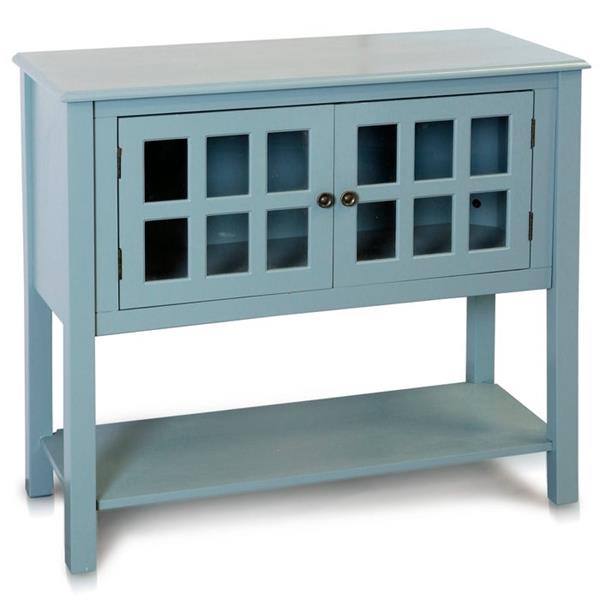 WOOD CONSOLE 2 DOOR BLUE NATURAL BLUE | Gibbons