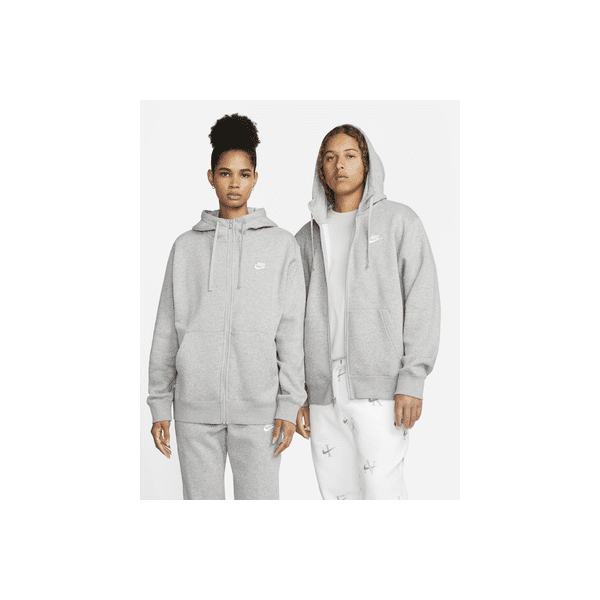 M NSW CLUB HOODIE FZ BB DK GREY HEATHER/MSLVR/(WHITE) | Gibbons