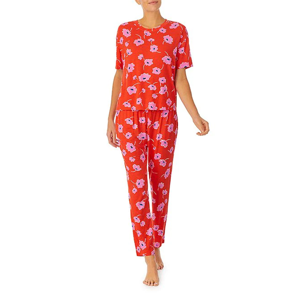 SANCTUARY - Soft Knit Poppy Floral Print Tee & Cropped Pants 2 Piece P ...