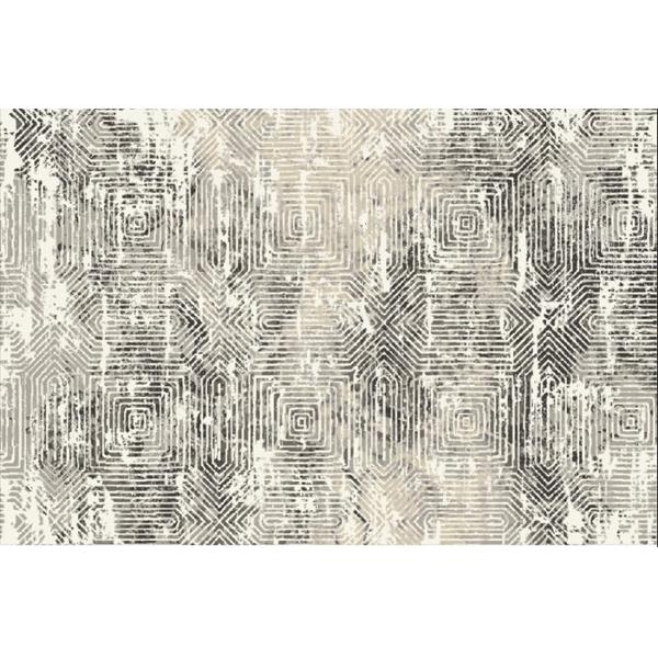 KENSINGTON - Nazca Lines Plush Rug GREY | Gibbons