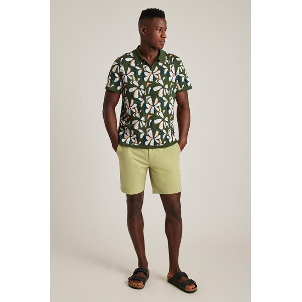 STRETCH WASHED CHINO SHORT 9 SAGE | Gibbons