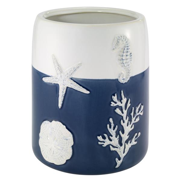 BATIK COASTAL WASTE BASKET NAVY | Gibbons