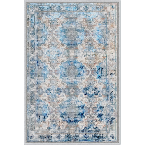 RUG FLAT BLUE TRADITIONAL DISTRESS BLUE | Gibbons
