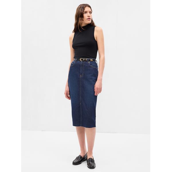 DENIM PENCIL SKIRT DARK INDIGO | Gibbons