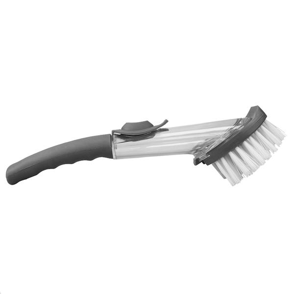 DISH BRUSH w/SOAP DISPENSER GREY | Gibbons