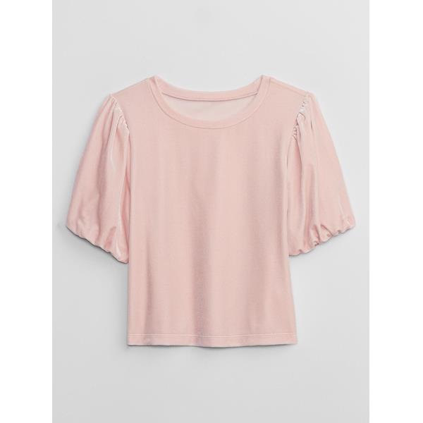 V-PUFF VELVET TOP MISTY ROSE | Gibbons