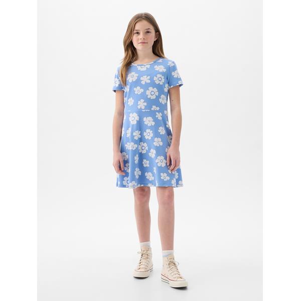 SS KNIT SKATER DRS UNION BLUE FLORAL | Gibbons