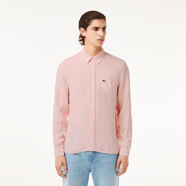 LS LINEN SHIRT ROSE | Gibbons
