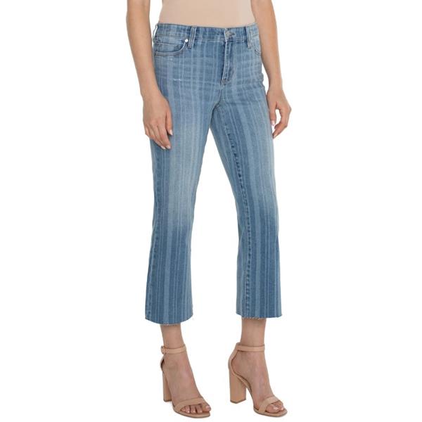 HANNAH CROPPED FLARE W/CROP HEM BAYARD STRIPE | Gibbons