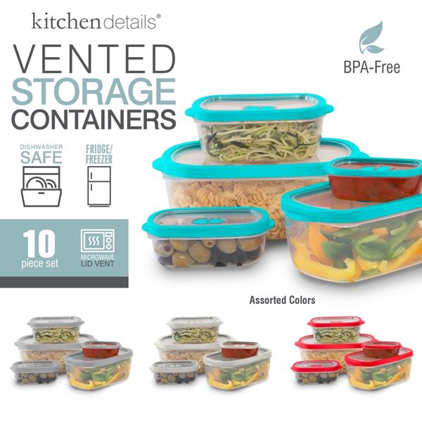 10PC RECT CLEAR VIEW TOP STORAGE SET CLEAR | Gibbons