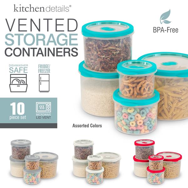 10PC RND CLEAR VIEW TOP STORAGE SET CLEAR | Gibbons