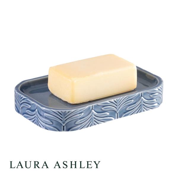 BLUE LEAF CERAMIC SOAP DISH BLUE | Gibbons