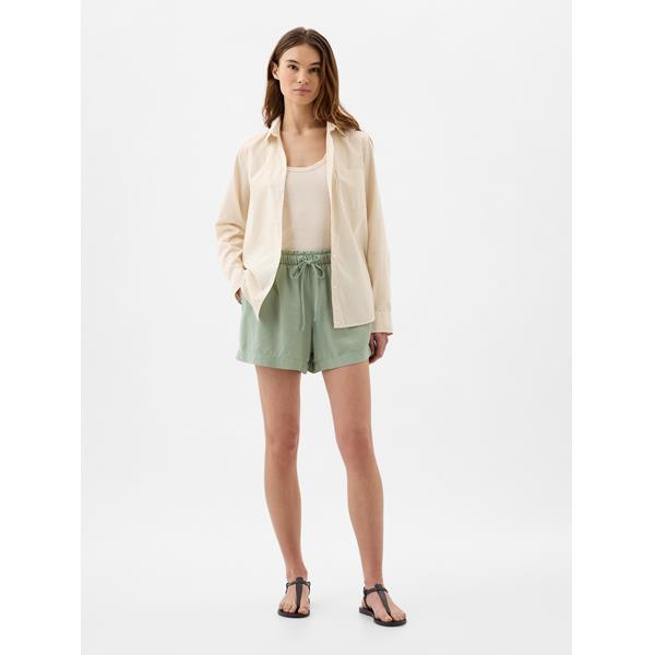 V-LINEN PO SHORT WASHED SAGE | Gibbons