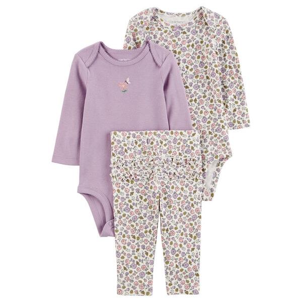 GIRL 3 PC CHARACTER SET FLORAL PURPLE | Gibbons