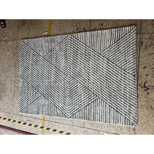 RUG KENSINGTON PLUSH FABIAN LOCK STRIPE OFF WHITE | Gibbons