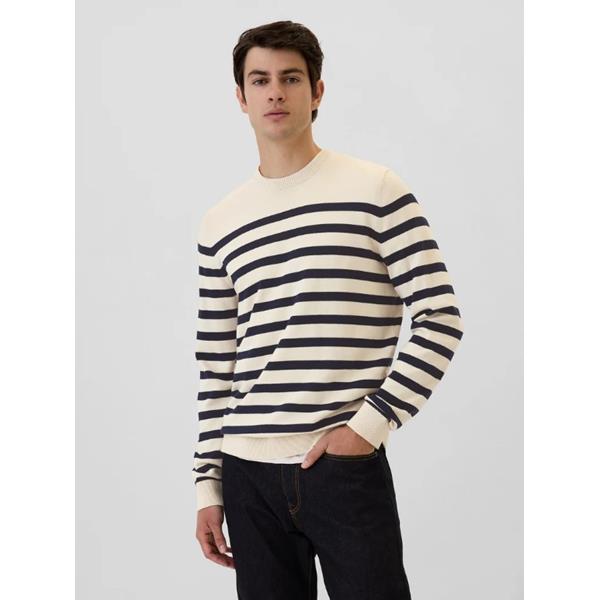V-CORE COTTON CREW - FEEDER STRIPE BIRCH 13-0905 TCX | Gibbons