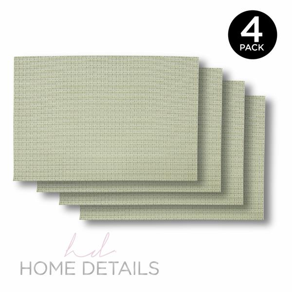 4PCS SET WOVEN LOOK PVC PLACEMAT SAGE | Gibbons