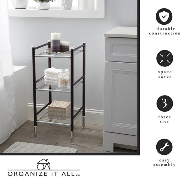 DUPLEX LINE - 3 TIER STORAGE TOWER BLACK | Gibbons