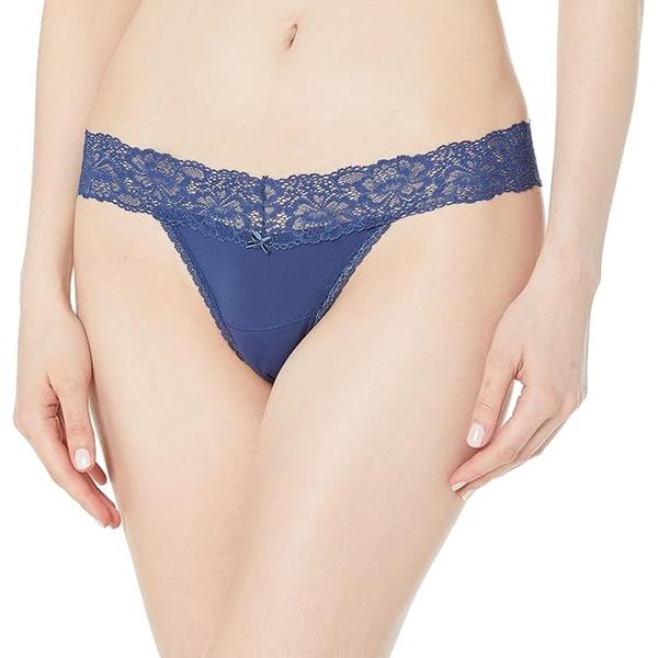 STRETCH LACE THONG NAVY ECLIPSE BLOOM LACE | Gibbons