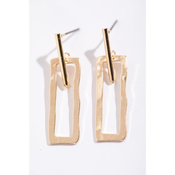 Gold Bar Rectangle Earring GOLD | South Moon Under
