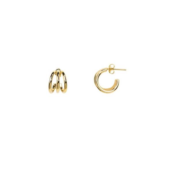 14k Gold Dip Triple Hoop Earring GOLD | South Moon Under