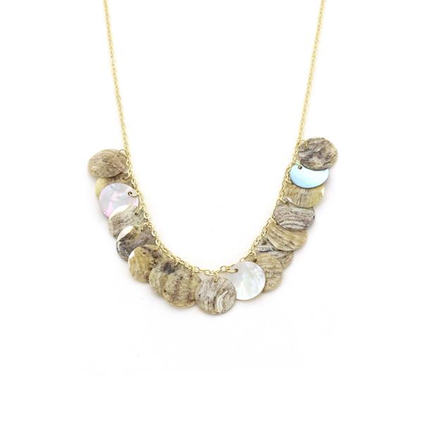 16 IN NECK GOLD CHAIN WITH SHELL CIRCLES SHELL | South Moon Under