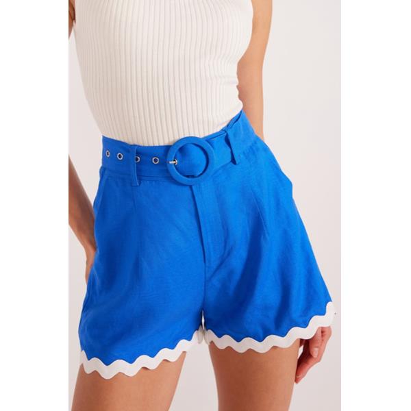 FLORENCE RIKRAK BELTED SHORT COBALT | South Moon Under
