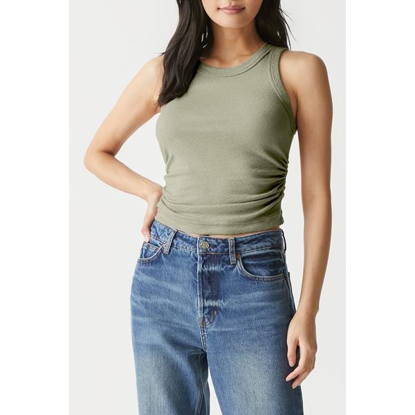 ELLA SHINE TANK OLIVE | South Moon Under