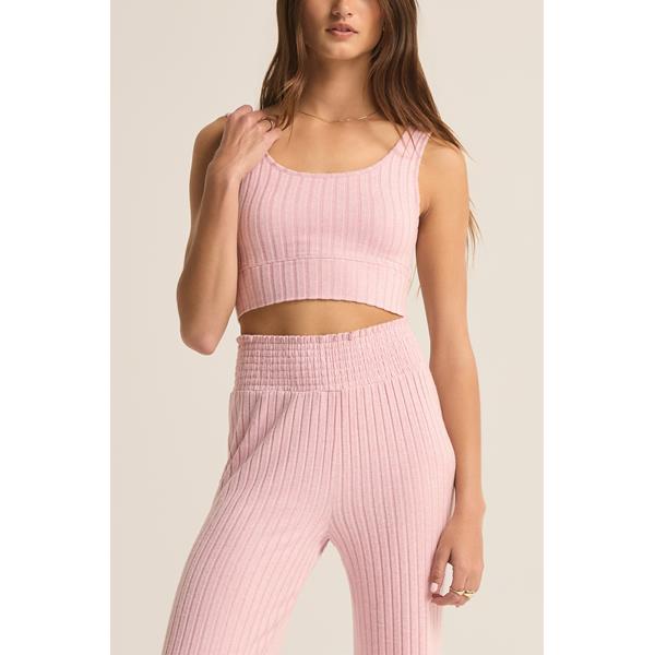ZOE RIB TANK BRA SUNSET MAUVE | South Moon Under