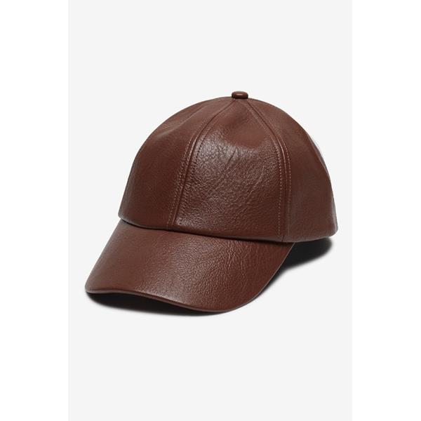 VEGAN LEATHER BASEBALL CAP COGNAC | South Moon Under