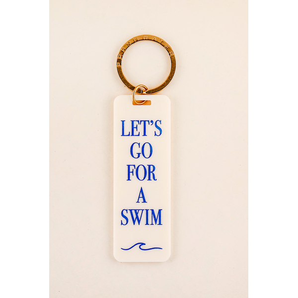 LETS GO FOR A SWIM KEYCHAIN CREAM/ WAVE BLUE | South Moon Under
