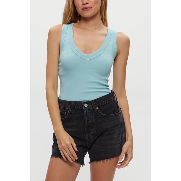 BLANCHE V-NECK RIB TANK Serene | South Moon Under