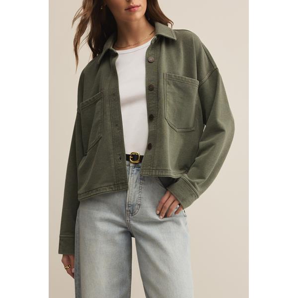 ALL DAY CROPPED KNIT JACKET HUNTER GREEN | South Moon Under