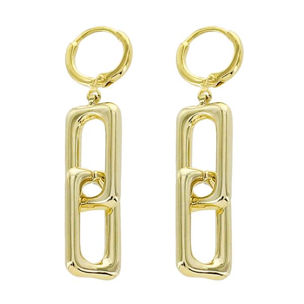 GOLD LINEAR LINK HINGE EARRING GOLD | South Moon Under